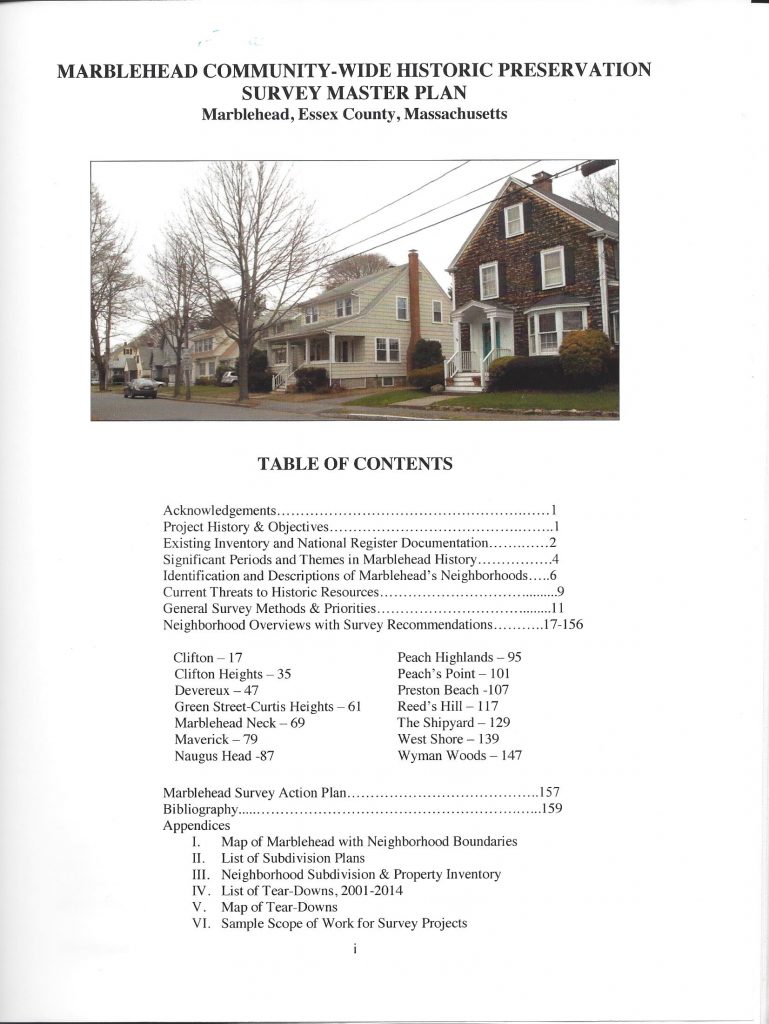 Master Plan – Marblehead Historical Commission